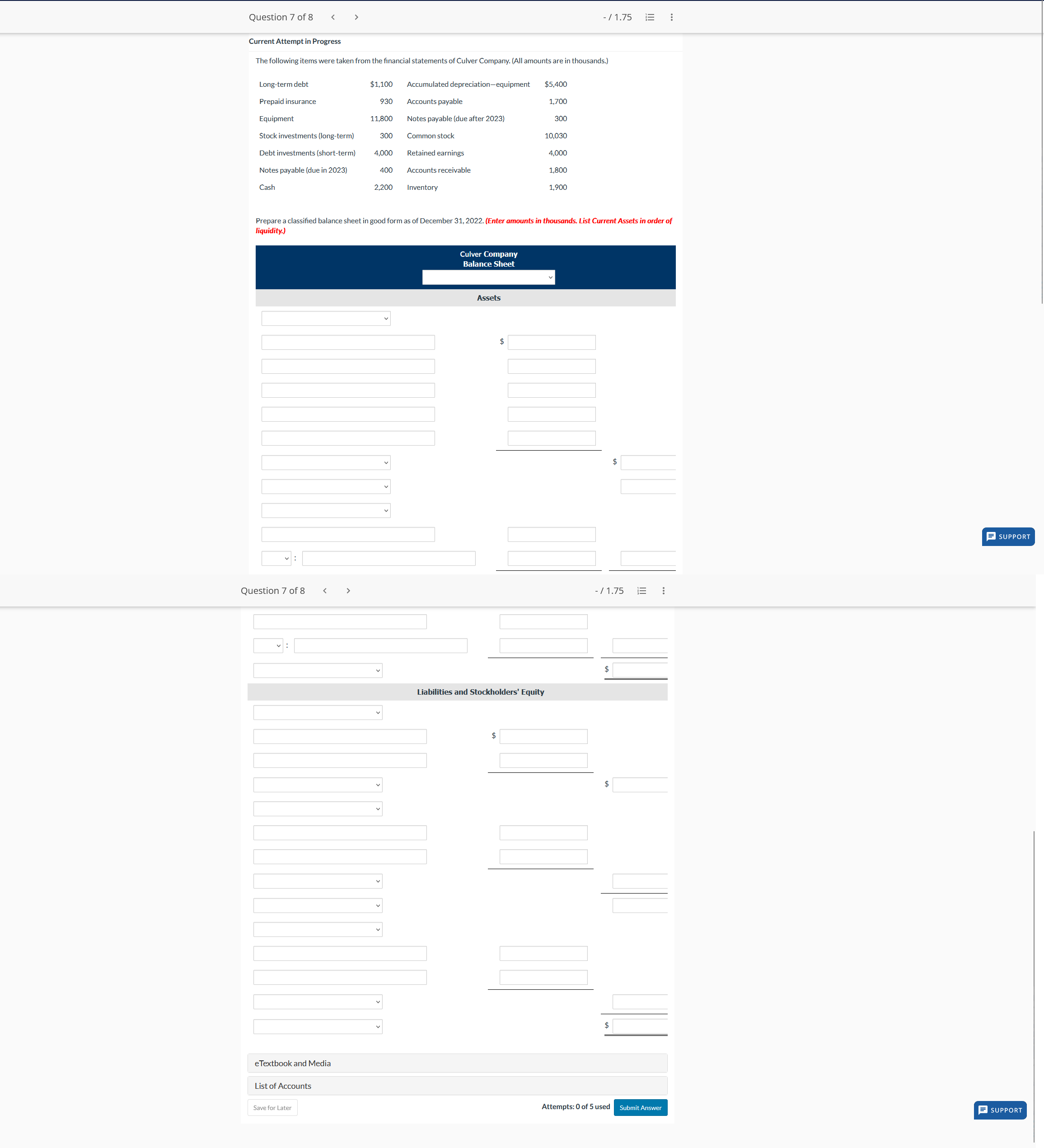 Solved Current Attempt in Progress The following items were | Chegg.com