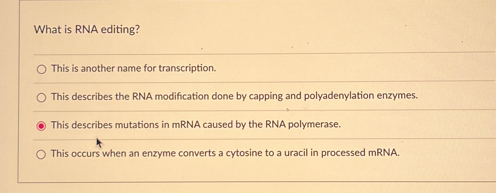 Solved What is RNA editing?This is another name for | Chegg.com