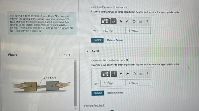 Solved Determine the speed of the block A Express your | Chegg.com