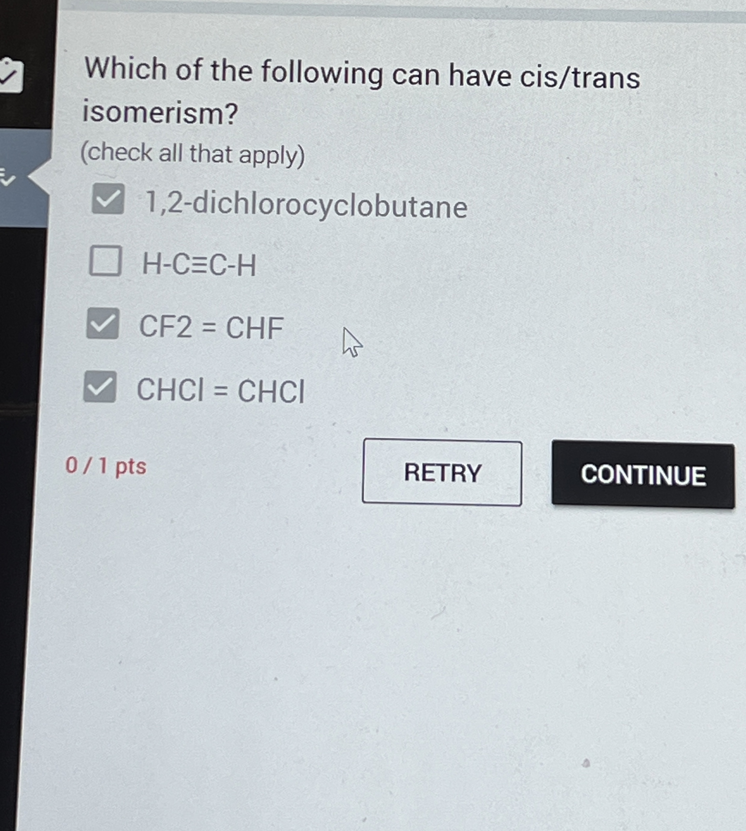 Solved Which of the following can have cis/trans | Chegg.com