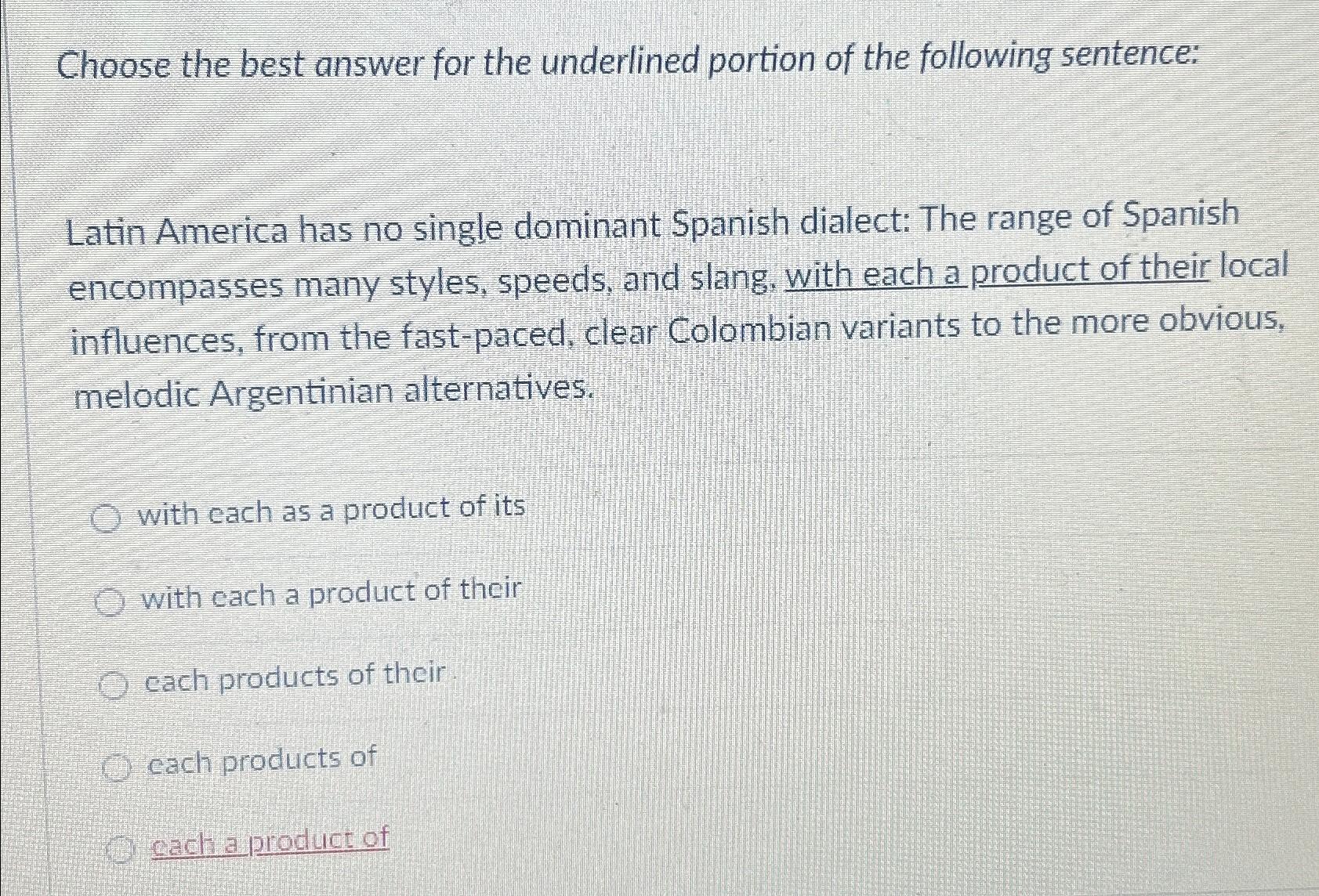 Solved Choose the best answer for the underlined portion of | Chegg.com