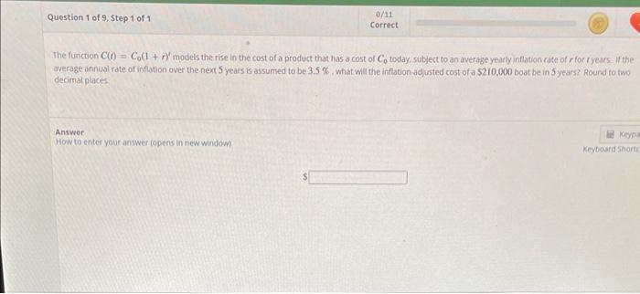 Solved The function C(f)=C0(1+r)′ models the rise in the | Chegg.com