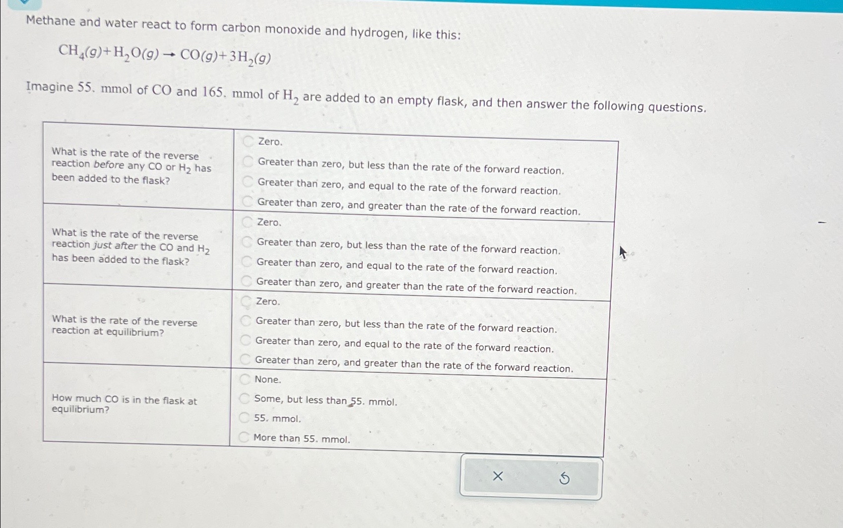 Solved Methane and water react to form carbon monoxide and | Chegg.com