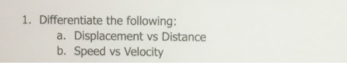 Solved 1. Differentiate the following: a. Displacement vs | Chegg.com