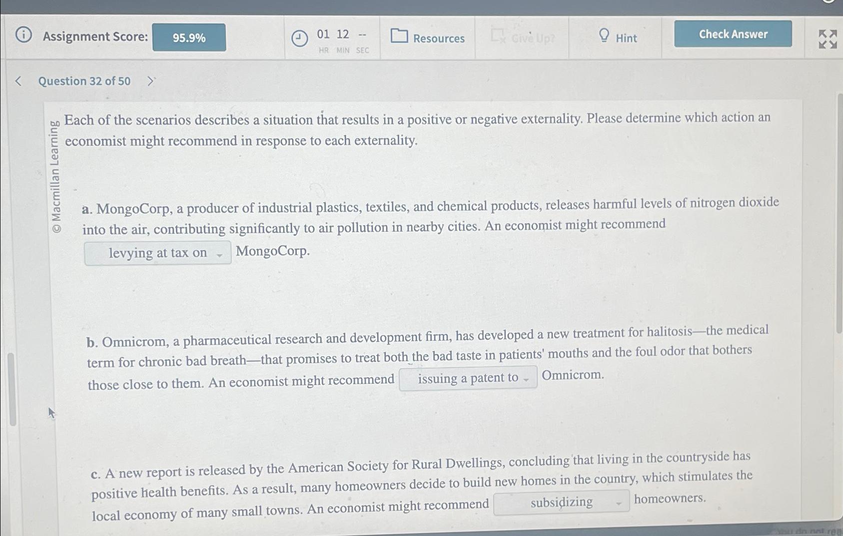 Solved Assignment Score:0112ResourcesHintHR MIN SECQuestion | Chegg.com