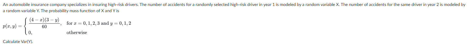Solved a random variable Y. ﻿The probability mass function | Chegg.com