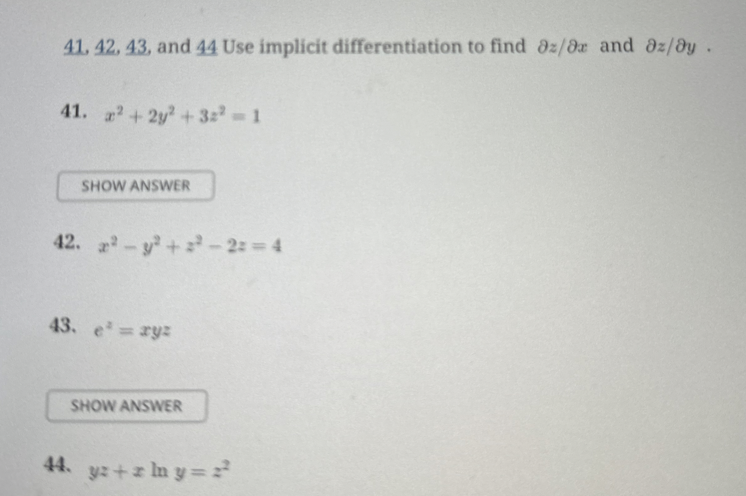 Solved 44 ﻿Use implicit differentiation to find | Chegg.com