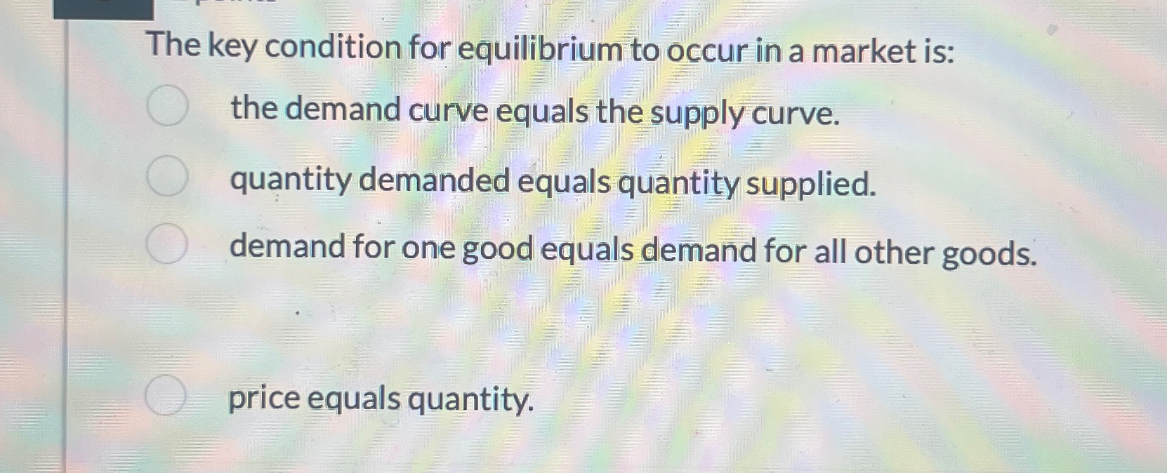 Solved Whats the key condition for equilibrium to occur in a | Chegg.com