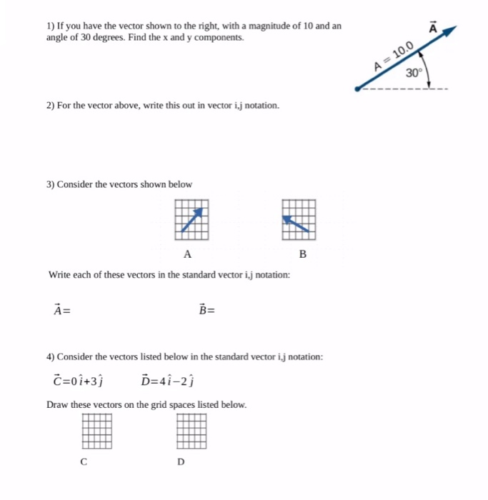 Solved Id 1) If you have the vector shown to the right, with | Chegg.com