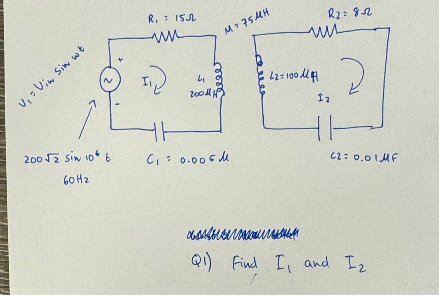 Q1) Find I1 and I2 | Chegg.com Q1) Find I1 and I2 | Chegg.com