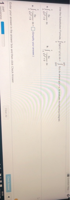 Solved Queston Help gib) Use the Substitution Formula | Chegg.com