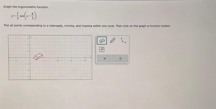 Solved Graph the trigonometric function. 1 T y=. sin x-- 2 | Chegg.com