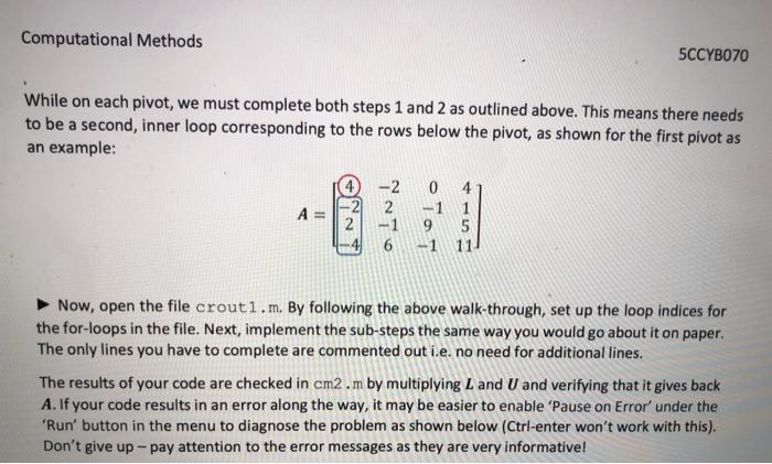3 Crout Factorisation I We Will Now Work Towards