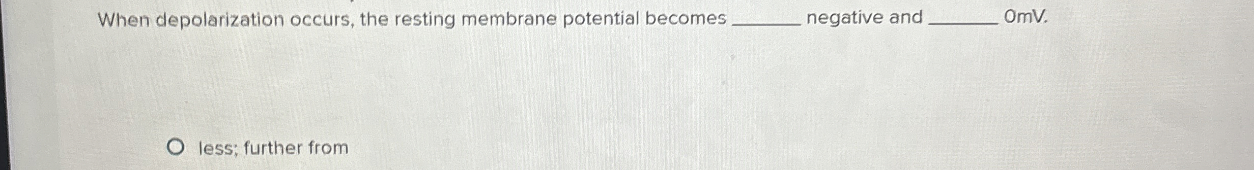 Solved When depolarization occurs, the resting membrane | Chegg.com