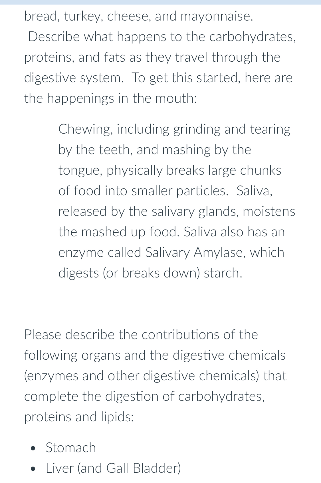 Solved bread, turkey, cheese, and mayonnaise.Describe what | Chegg.com