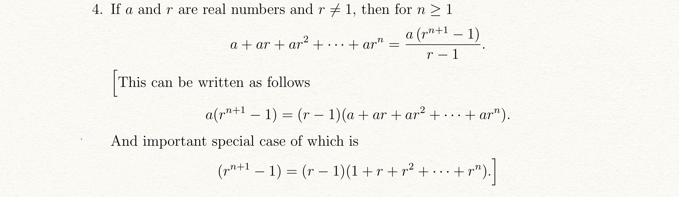 Solved If a and r ﻿are real numbers and r≠1, ﻿then for | Chegg.com