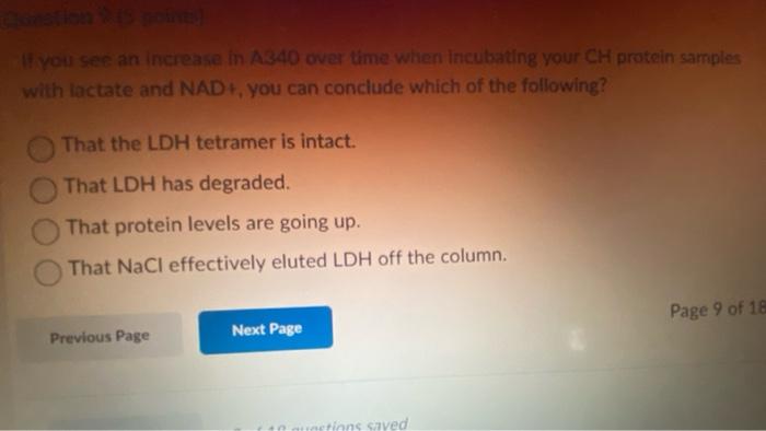 Solved If you see an increase in A340 over time when | Chegg.com