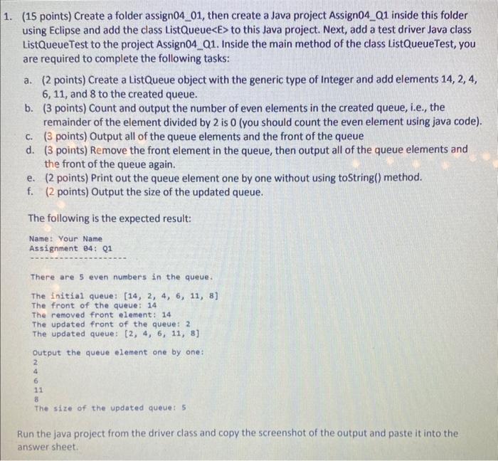 Solved (15 points) Create a folder assign04_01, then create | Chegg.com