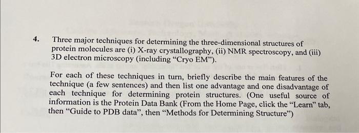 Solved 4 Three Major Techniques For Determining The Chegg