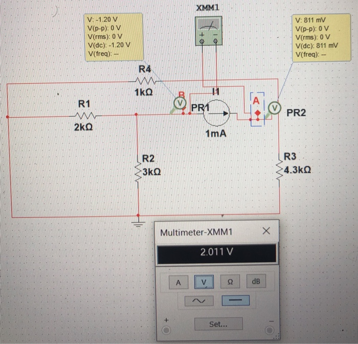 Solved XMM1 + V:-1.20 V V(P-p): 0 V V(rms): 0 V V(dc): -1.20 | Chegg.com