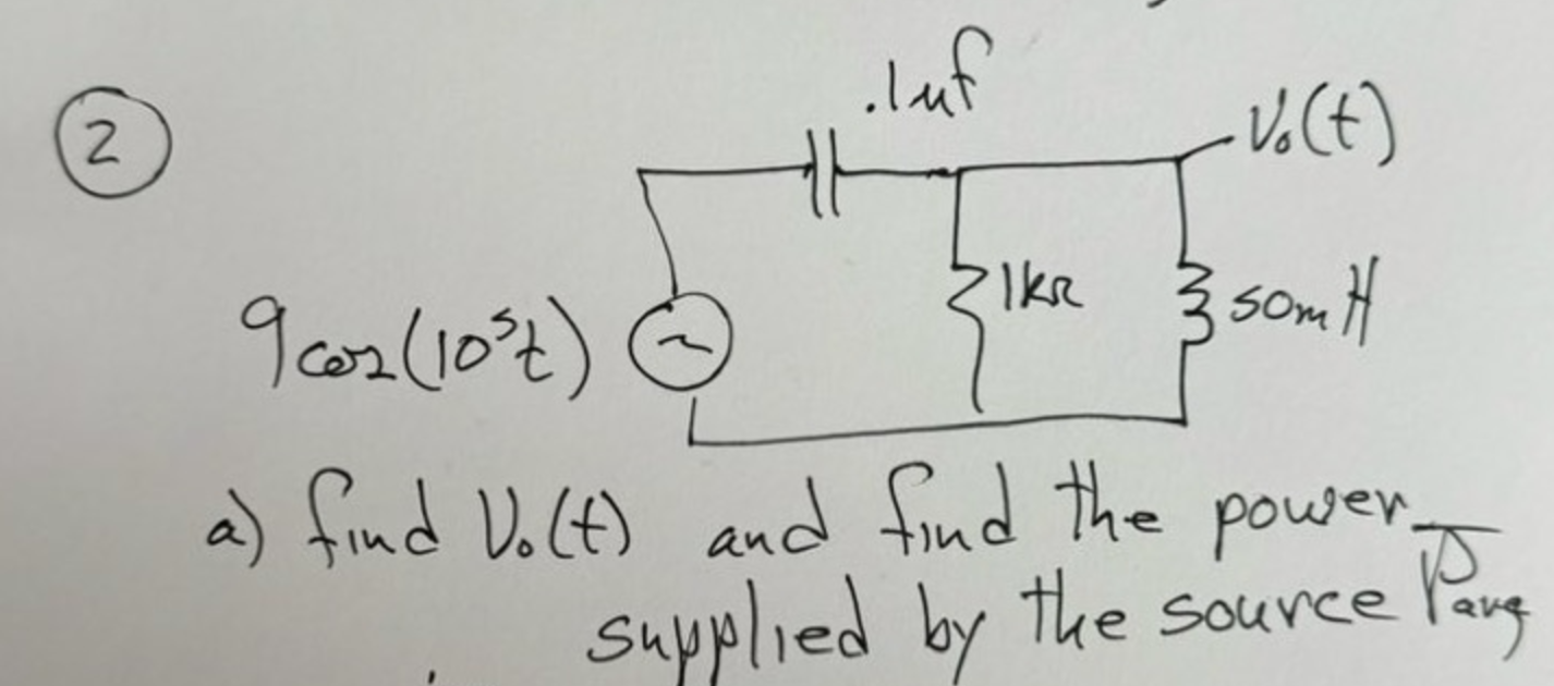 Solved Find Vo(t) ﻿and find the power supplied from the | Chegg.com