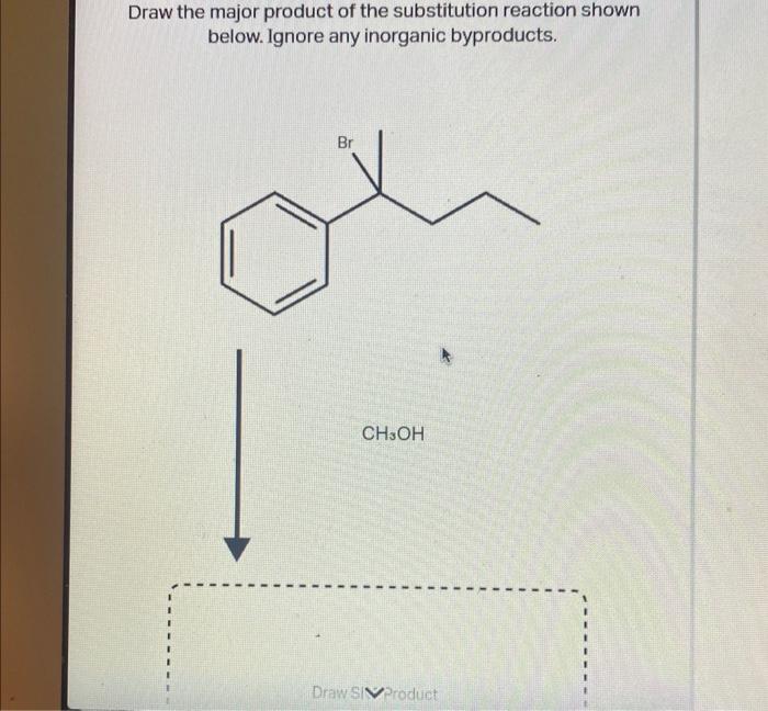 Solved Draw the major product of the substitution reaction | Chegg.com