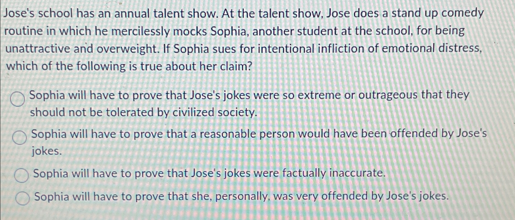Solved Jose's school has an annual talent show. At the | Chegg.com