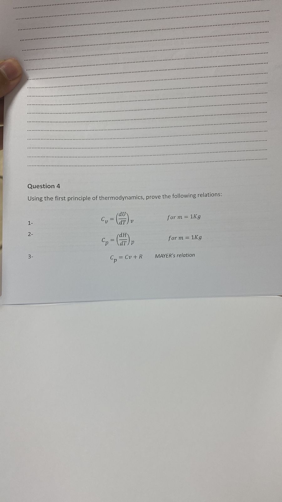 Solved Using the first principle of thermodynamics, prove | Chegg.com