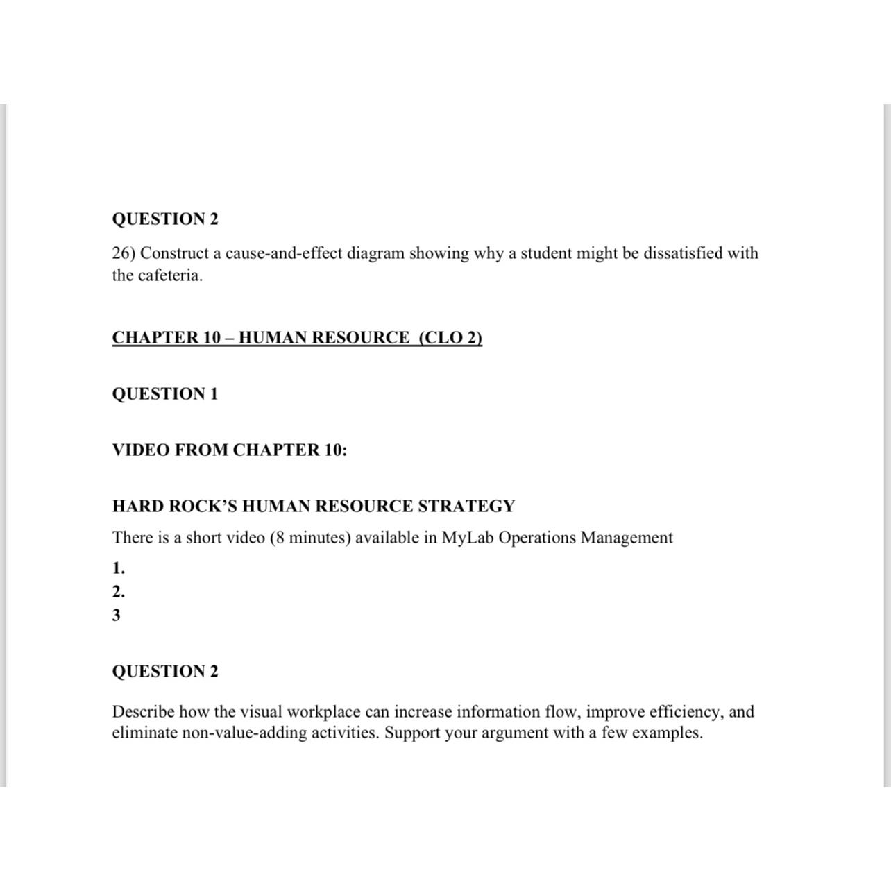 Solved QUESTION 2Construct a cause-and-effect diagram | Chegg.com