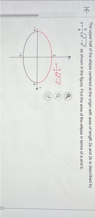 Solved The upper half of the ellipse centered at the origin | Chegg.com