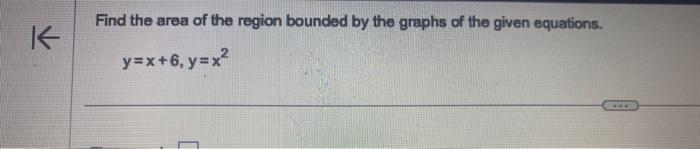 Solved Find the area of the region bounded by the graphs of | Chegg.com