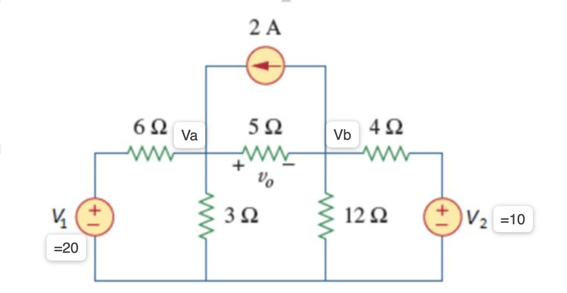 Solved Puedes sacar el volatje de nodos A y B (Va y Vb) ﻿de | Chegg.com