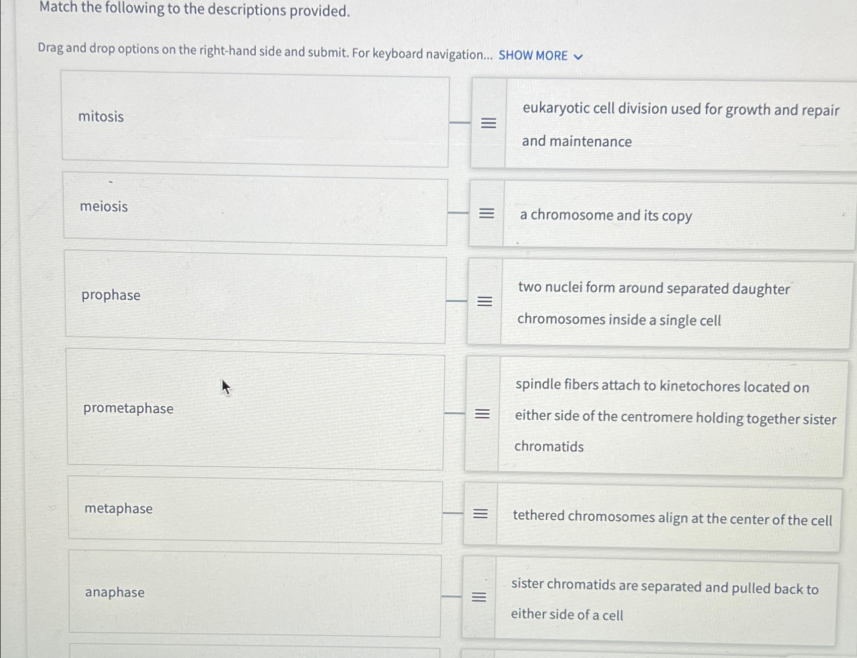 Solved Match the following to the descriptions provided.Drag | Chegg.com