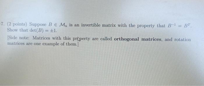 Solved (2 points) Suppose B∈Mn is an invertible matrix with | Chegg.com