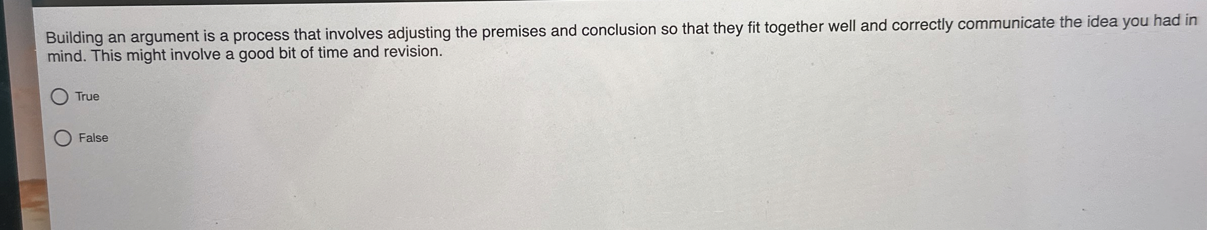 Solved Building an argument is a process that involves | Chegg.com