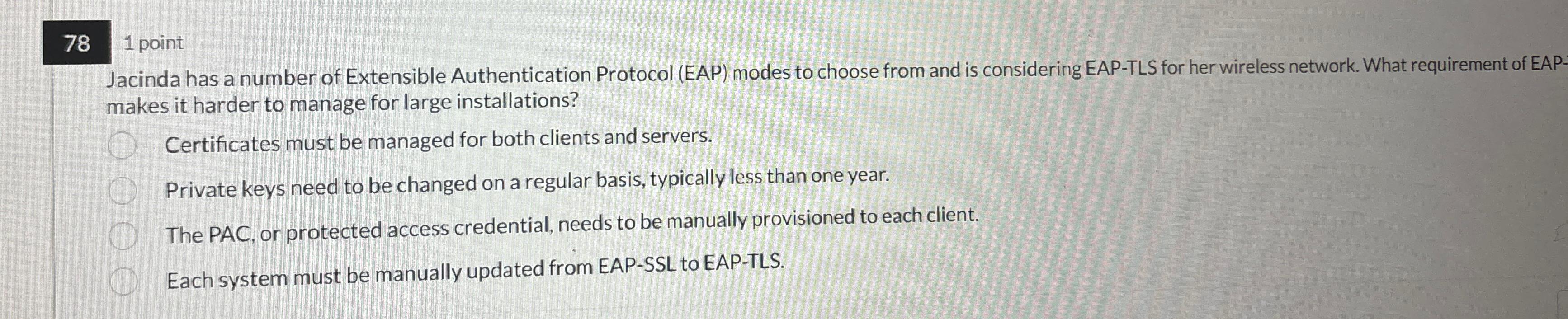 Solved 78 1 ﻿pointJacinda has a number of Extensible | Chegg.com