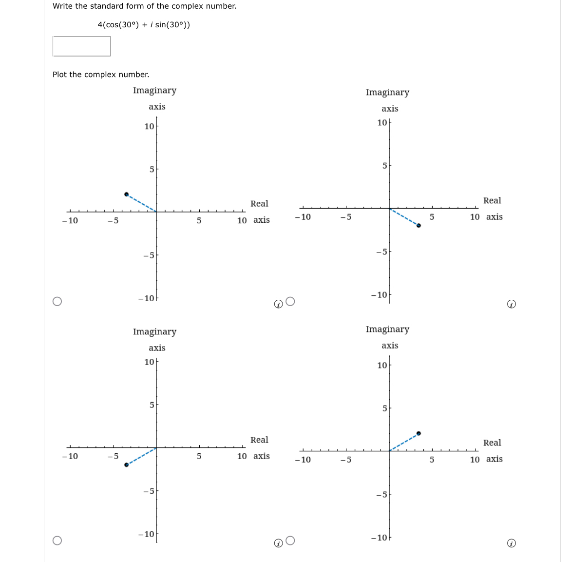 Solved Write the standard form of the complex | Chegg.com