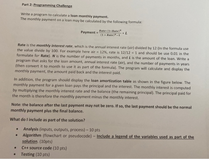 Solved Part 2: Programming Challenge Write a program to | Chegg.com