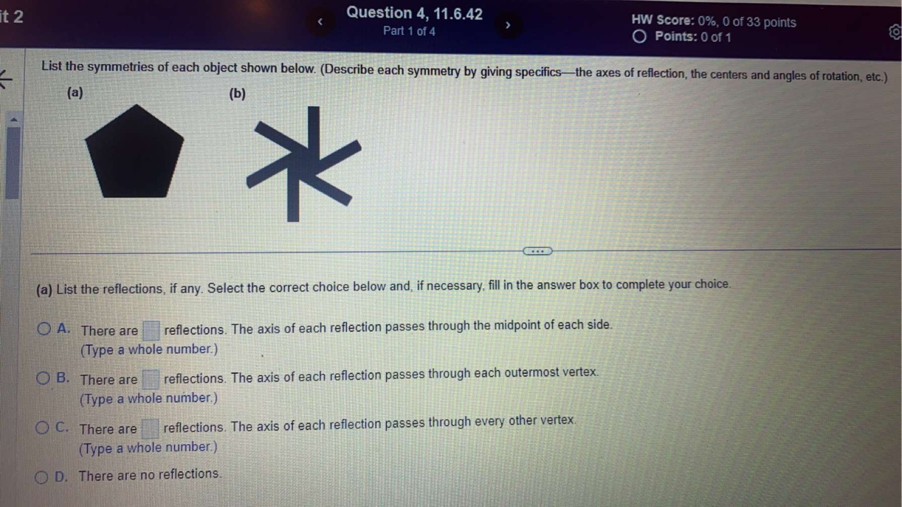 Solved List the symmetries of each object shown below. | Chegg.com