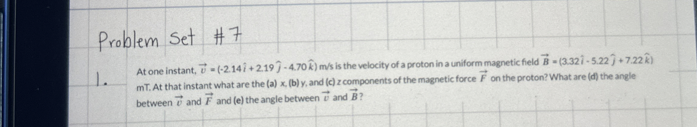 Solved Problem Set #7At one instant, | Chegg.com