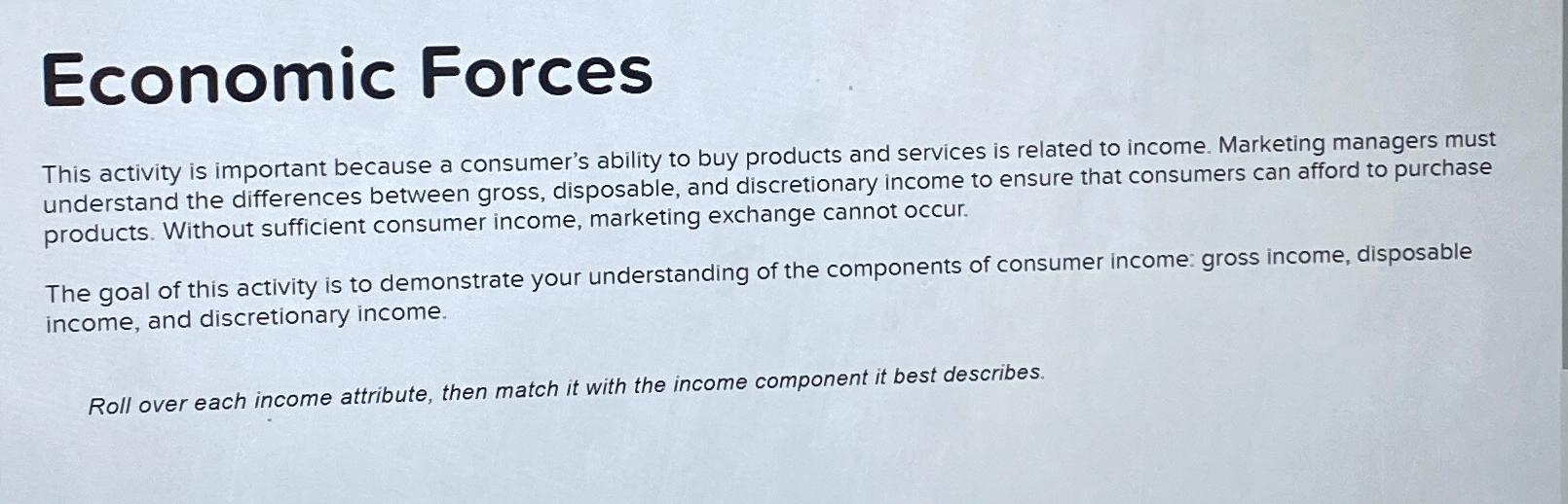 Solved Economic ForcesThis activity is important because a | Chegg.com