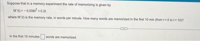 Solved Suppose that in a memory experiment the rate of | Chegg.com