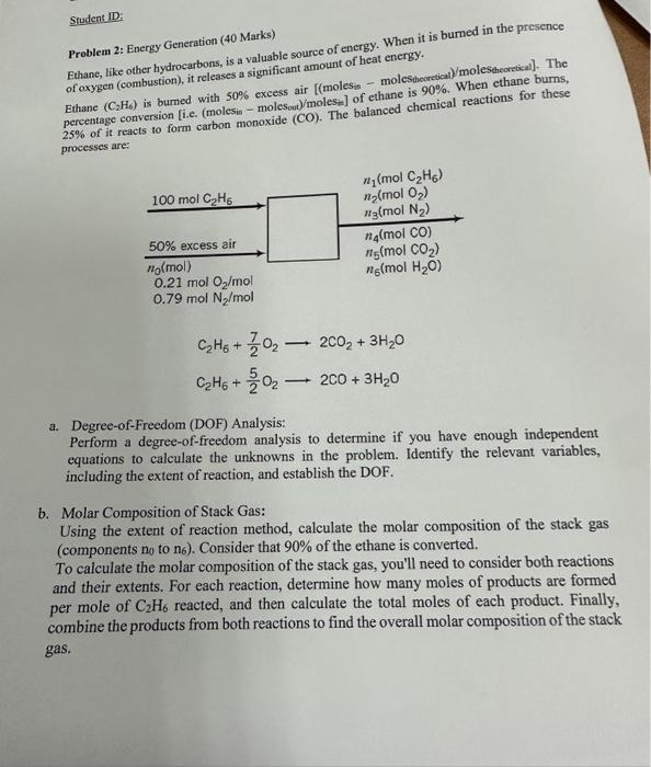Solved Student ID: Problem 2: Energy Generation (40 Marks) | Chegg.com Solved Student ID: Problem 2: Energy Generation (40 Marks) | Chegg.com