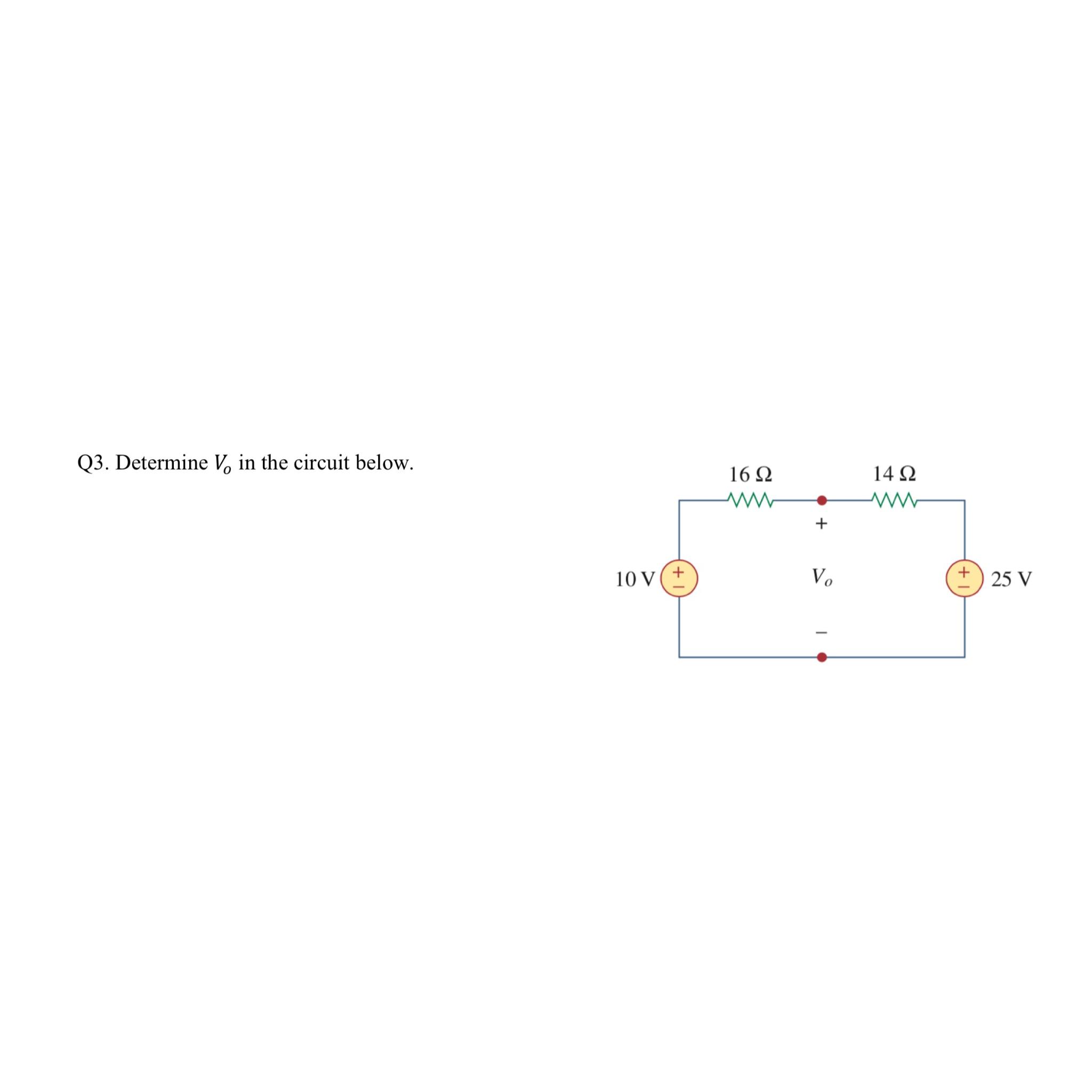 Solved Q3. ﻿Determine Vo ﻿in the circuit below. | Chegg.com
