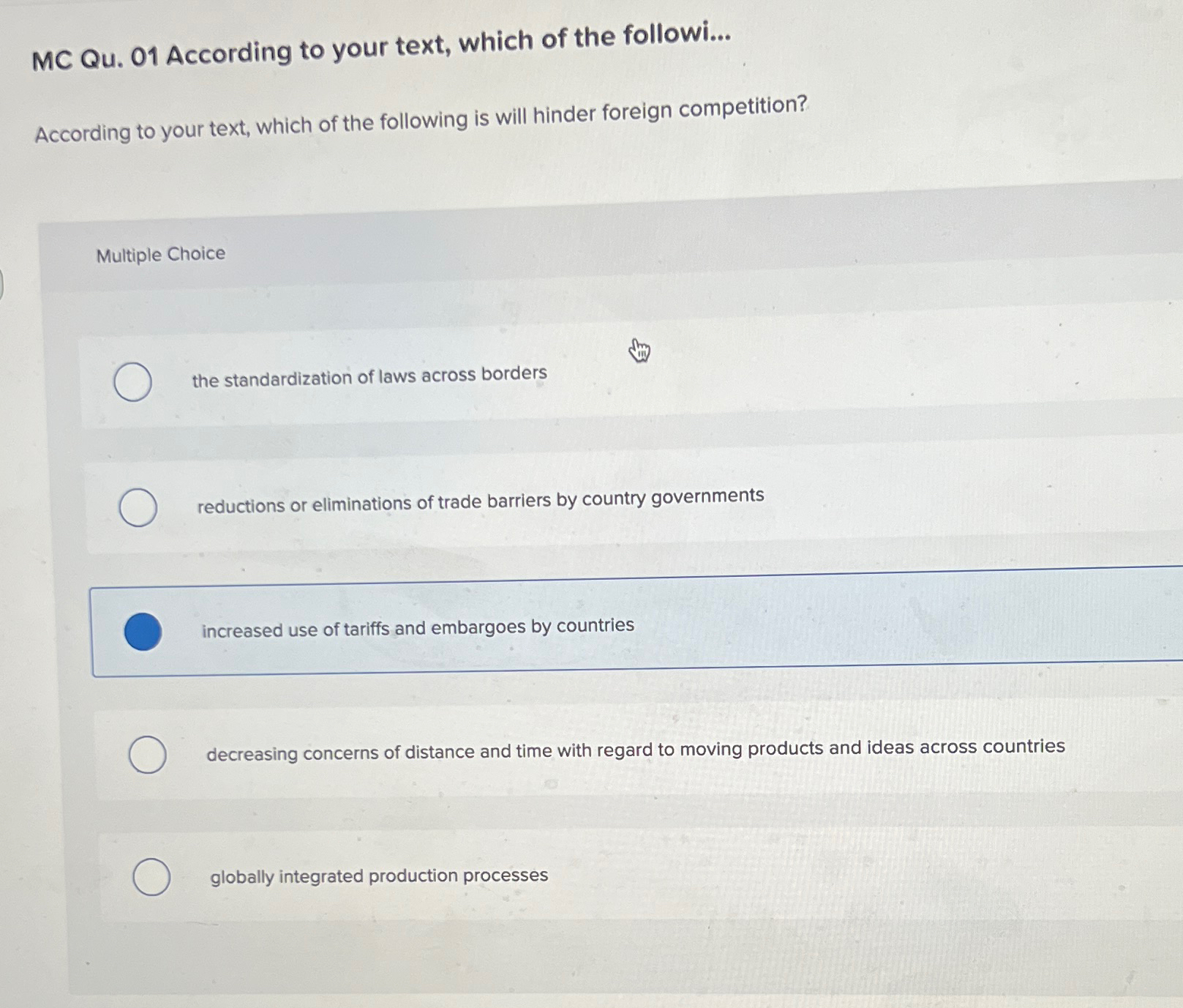 Solved MC Qu. 01 ﻿According to your text, which of the | Chegg.com