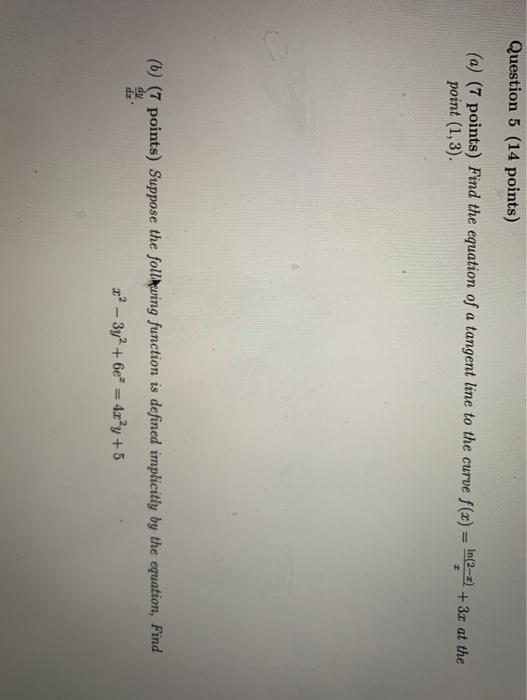 Solved Question 5 (14 points) (a) (7 points) Find the | Chegg.com Solved Question 5 (14 points) (a) (7 points) Find the | Chegg.com