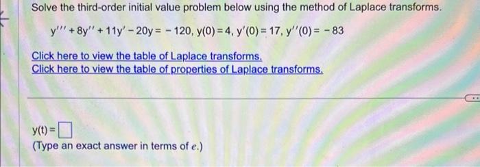 Solve the third-order initial value problem below | Chegg.com