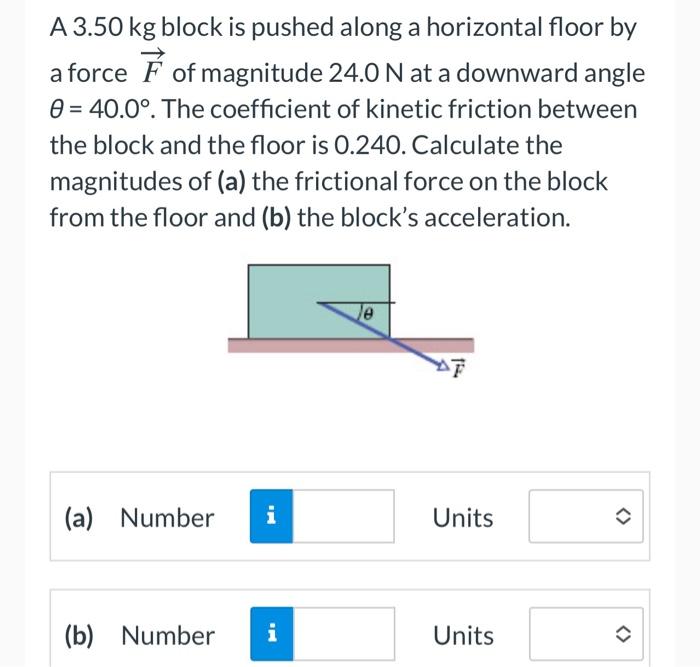 Solved A 3.50 kg block is pushed along a horizontal floor by | Chegg.com