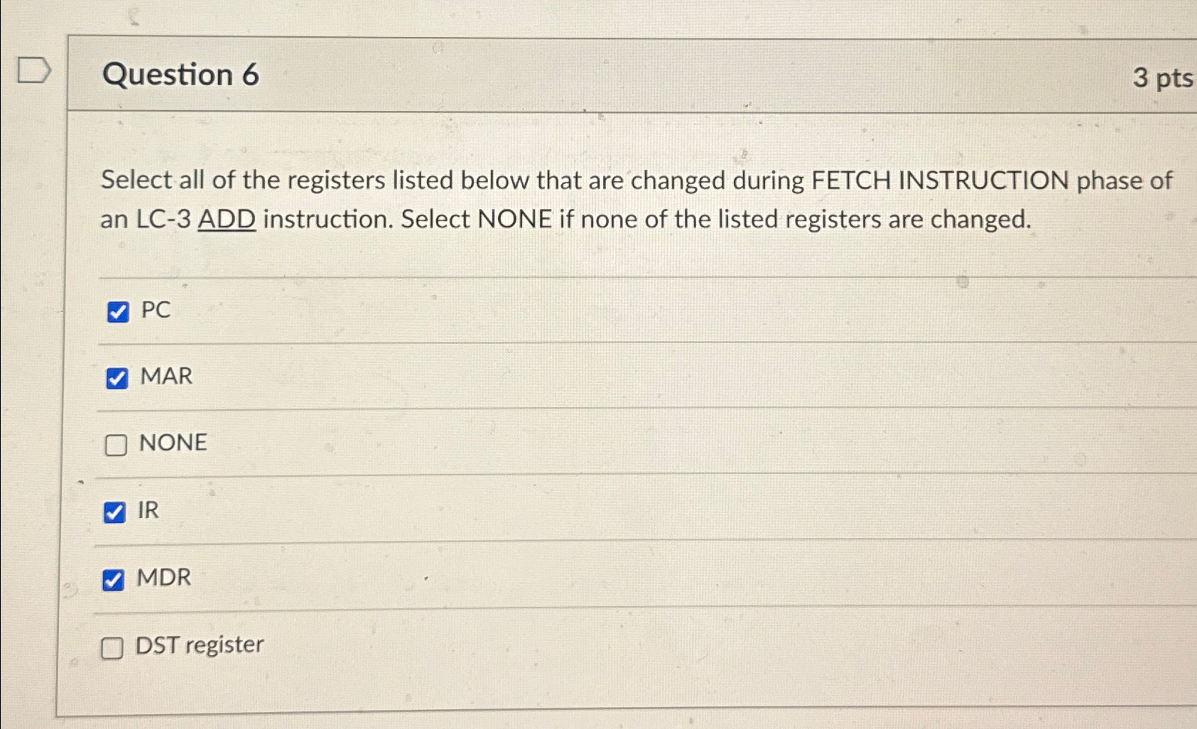 Solved Question 63 ﻿ptsSelect all of the registers listed | Chegg.com