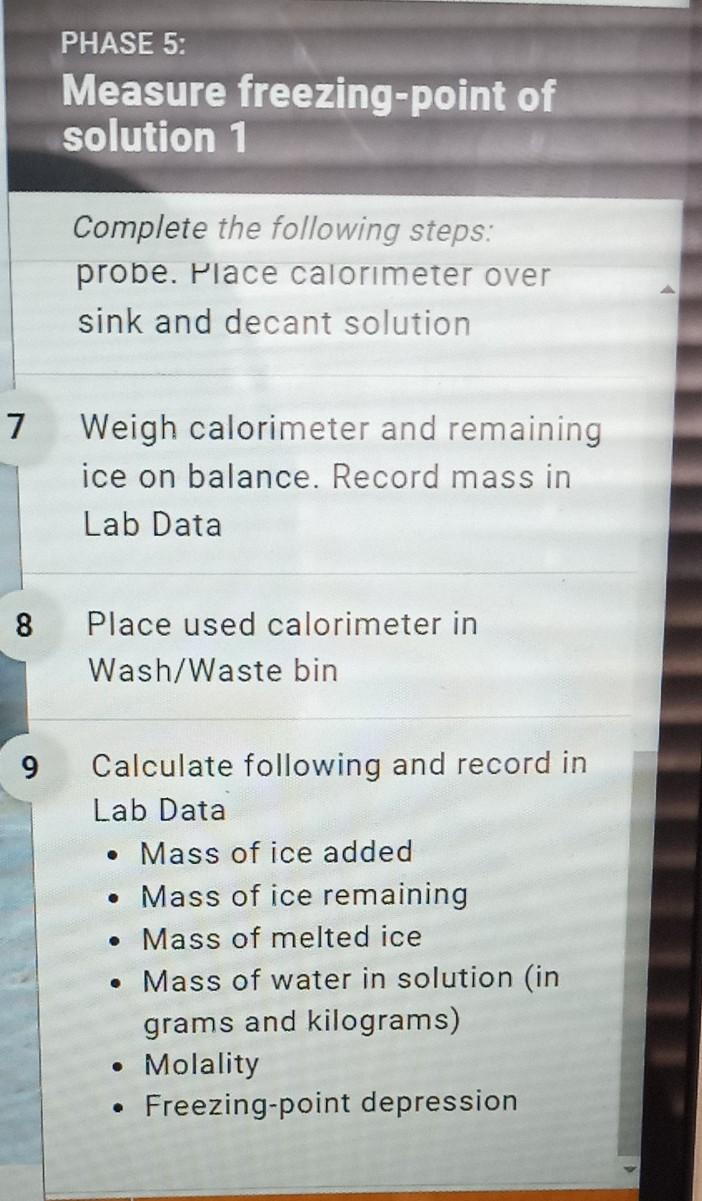 Need help on step 9. How to calculate the mass of ice | Chegg.com